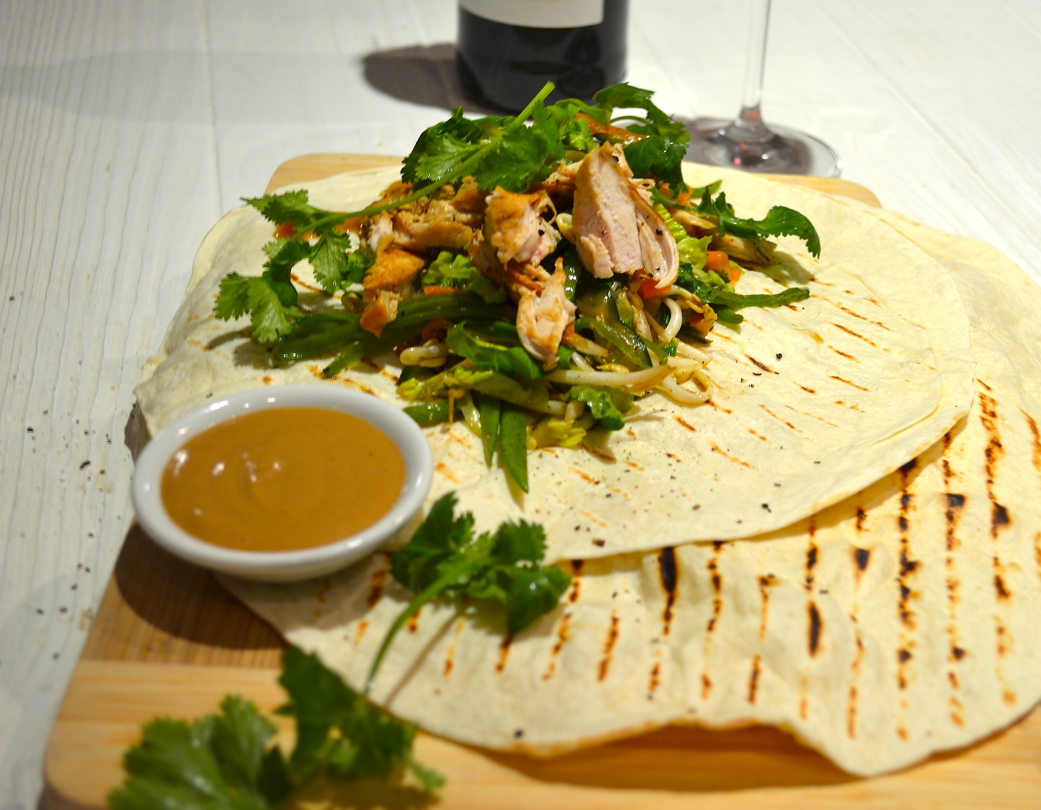 Vietnamese Chicken Wraps with Satay Dipping Sauce - Wednesday - Cooking ...